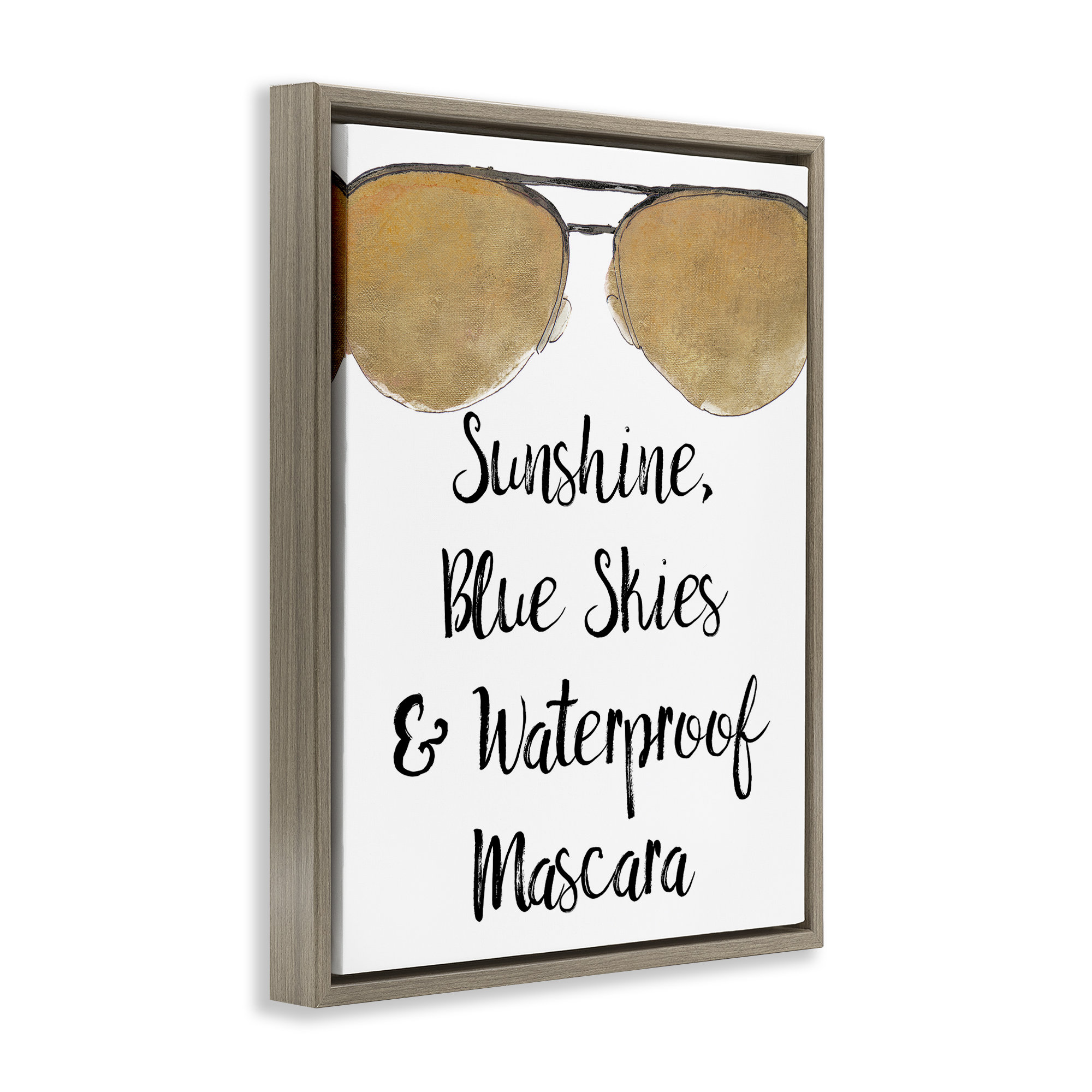 Trinx Fun Mascara Phrase Framed Floater Canvas Wall Art by Lanie Loreth ...