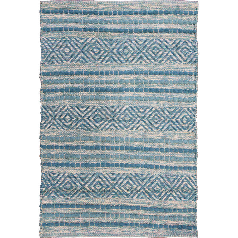 World Menagerie Alodie Handmade Cotton Blue/Ice Rug & Reviews - Wayfair ...