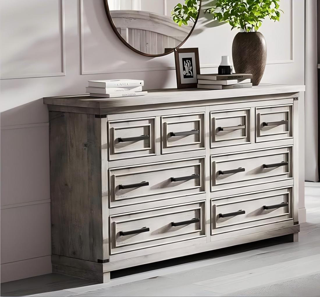 August Grove Dresser For Bedroom With 8 Drawers, Farmhouse Chests Of ...