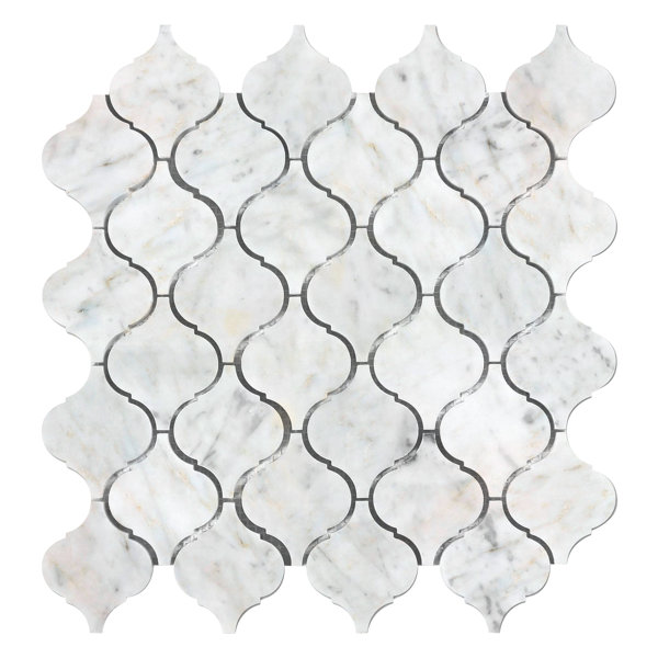 Nesttile Honed 12" x 12" Marble Arabesque Mosaic Tile | Wayfair