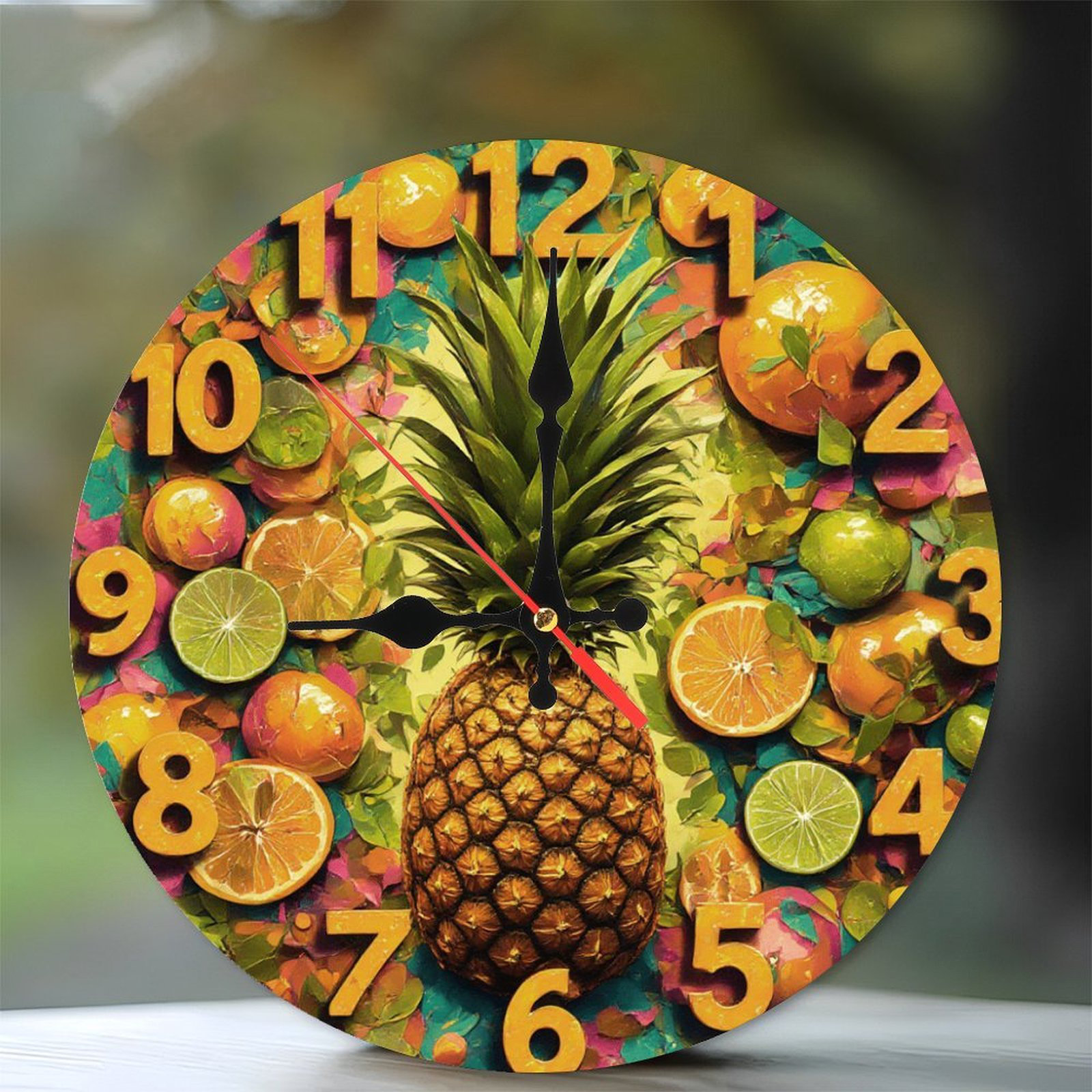 Dakota Fields Pineapple Clock Face With Fruits | Wayfair