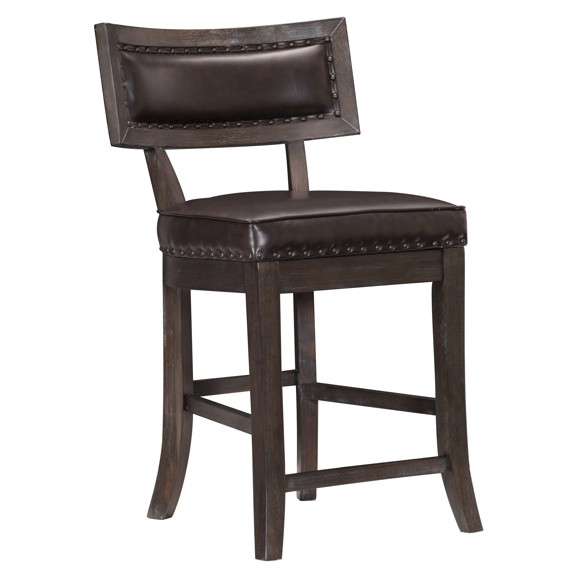 Red Barrel Studio® 2 Rustic Counter Height Chairs, Dark Cherry Finish ...