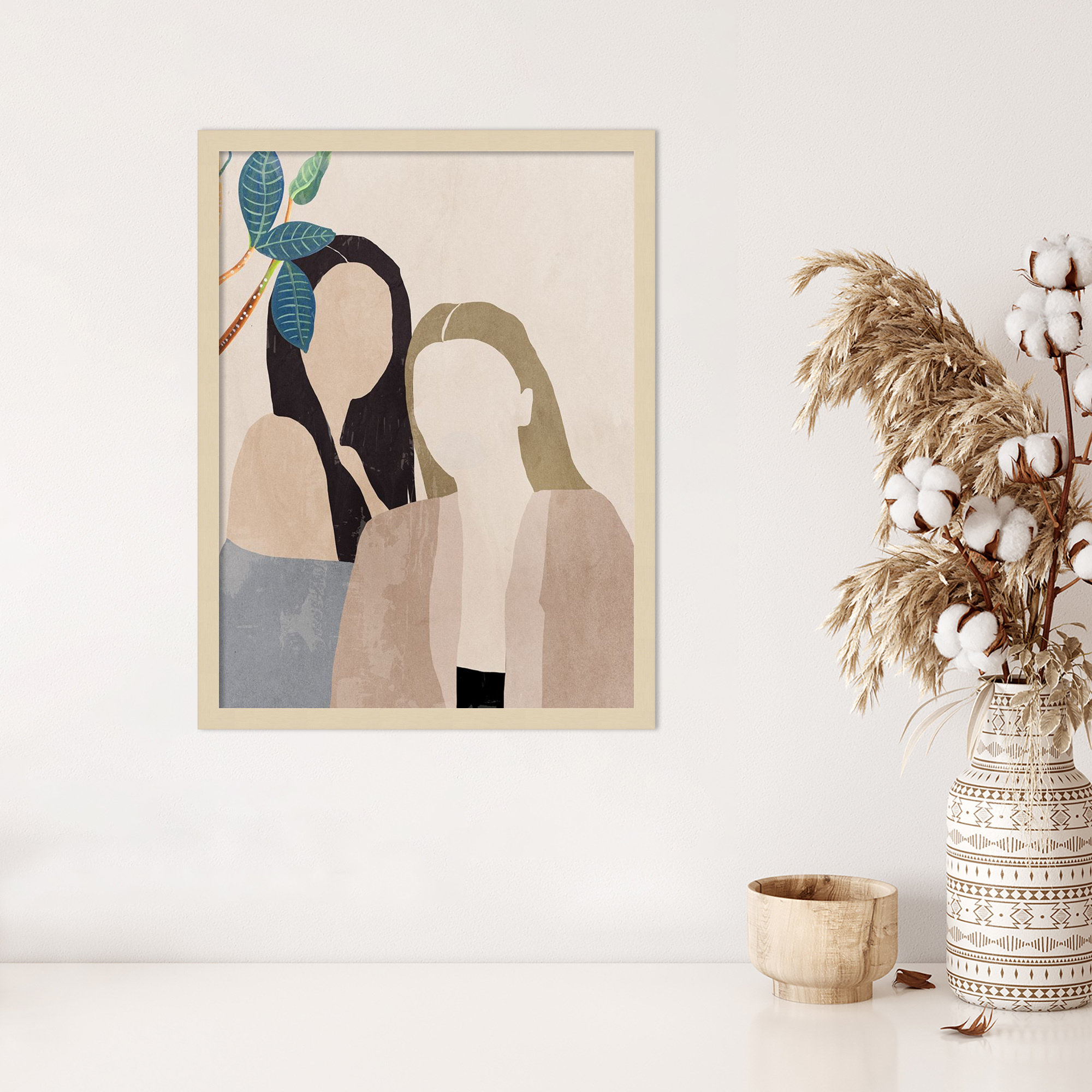 Amanti Art Leaves and Ladies I by Aimee Wilson Wood Framed Wall Art ...