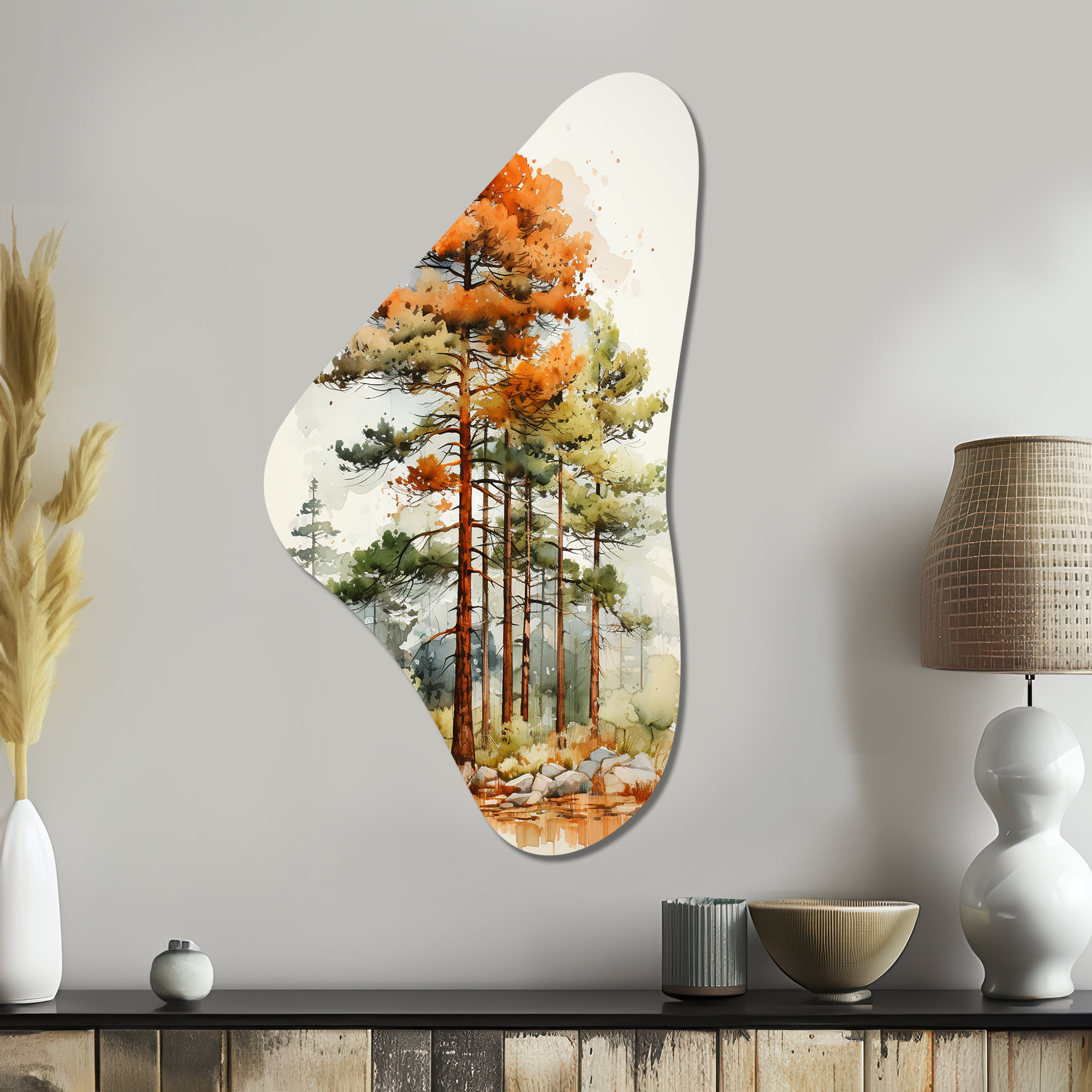 Design Art Pine Tree Majestic Ponderosa II - Tree Pine Boomerang Shape ...