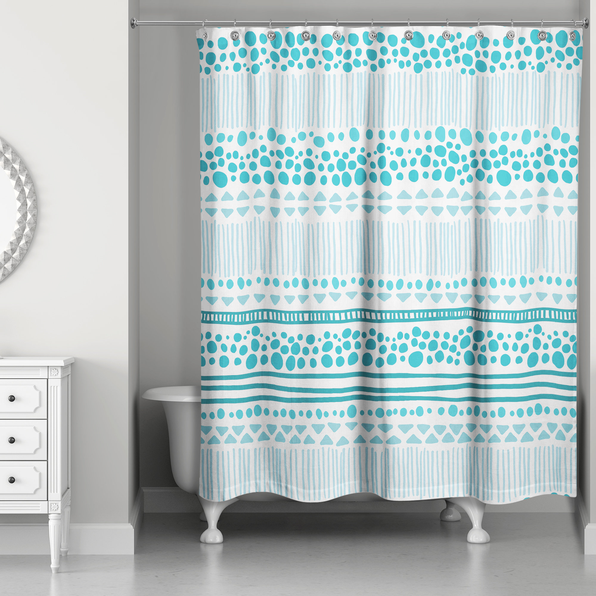 Hokku Designs Tishkevich Tribal Print Single Shower Curtain | Wayfair