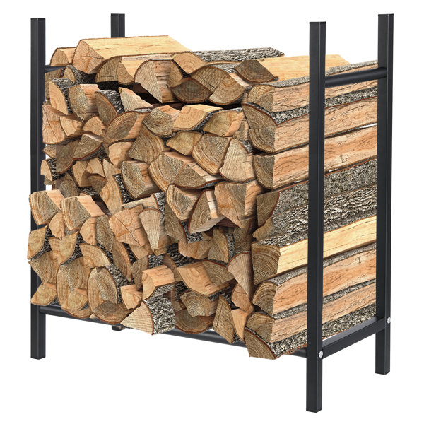 Ebern Designs Myleisha Heavy Duty Metal Firewood Log Rack Wood Storage ...