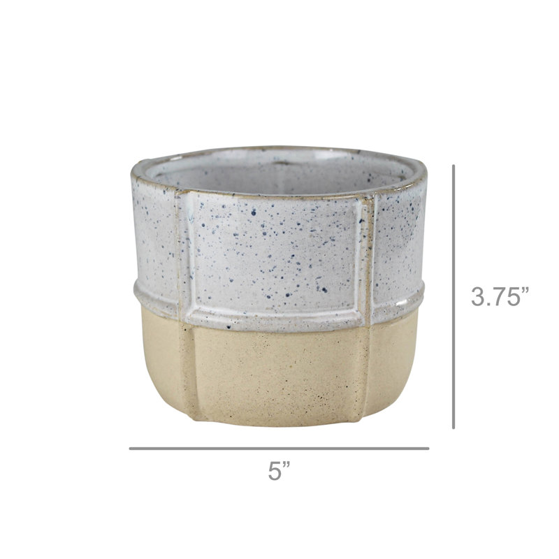 Gracie Oaks Taemon Trellis Ceramic Cachepot | Wayfair