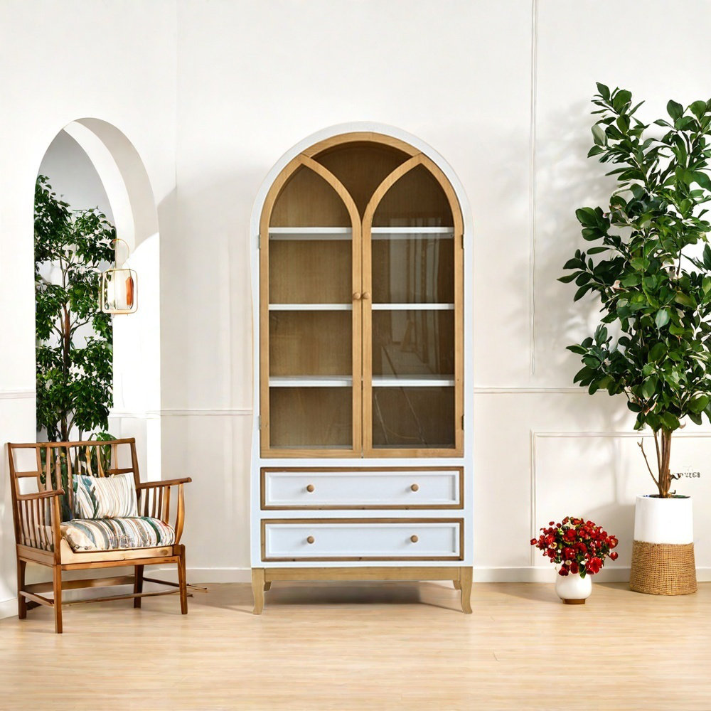 Parttlion European style solid wood arched bookcase | Wayfair