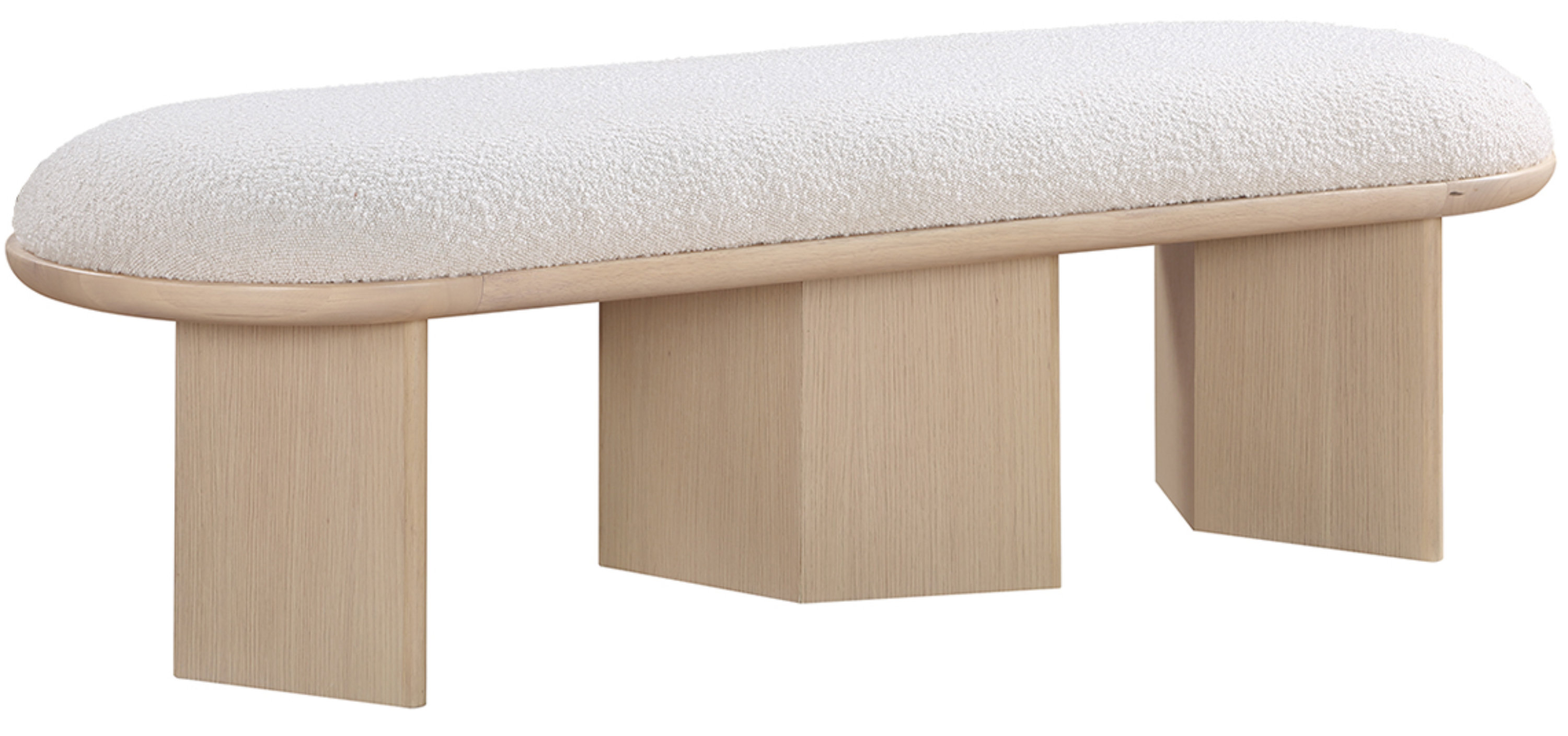 Wade Logan® Botakoz Boucle Fabric Upholstered Bench & Reviews | Wayfair