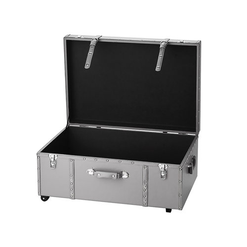 DormCo Texture Brand Designer Trunk with Wheels - Faux Leather ...