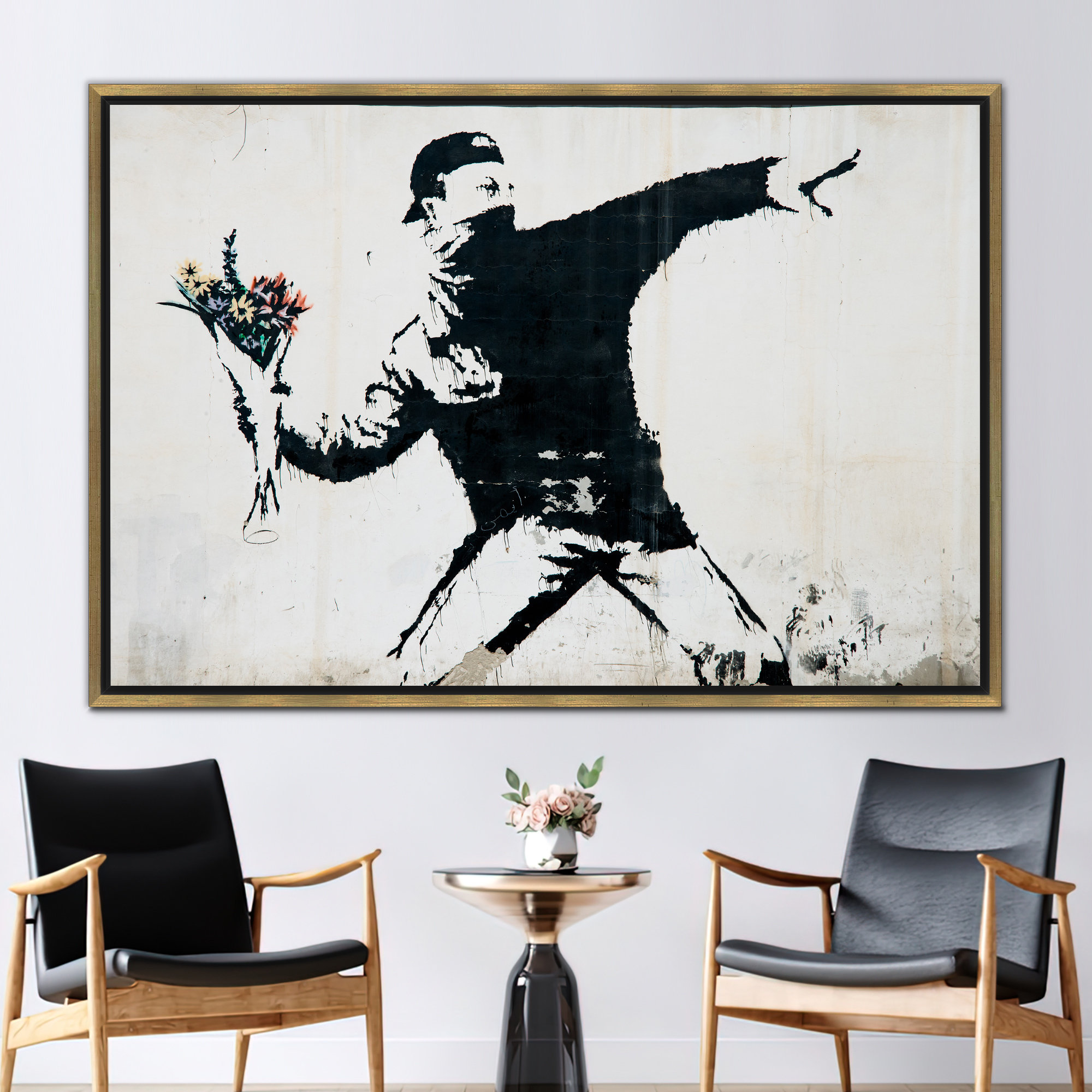 Lark Manor Anarchy Graffiti Poster, Street Wall Decor, Banksy Flower ...
