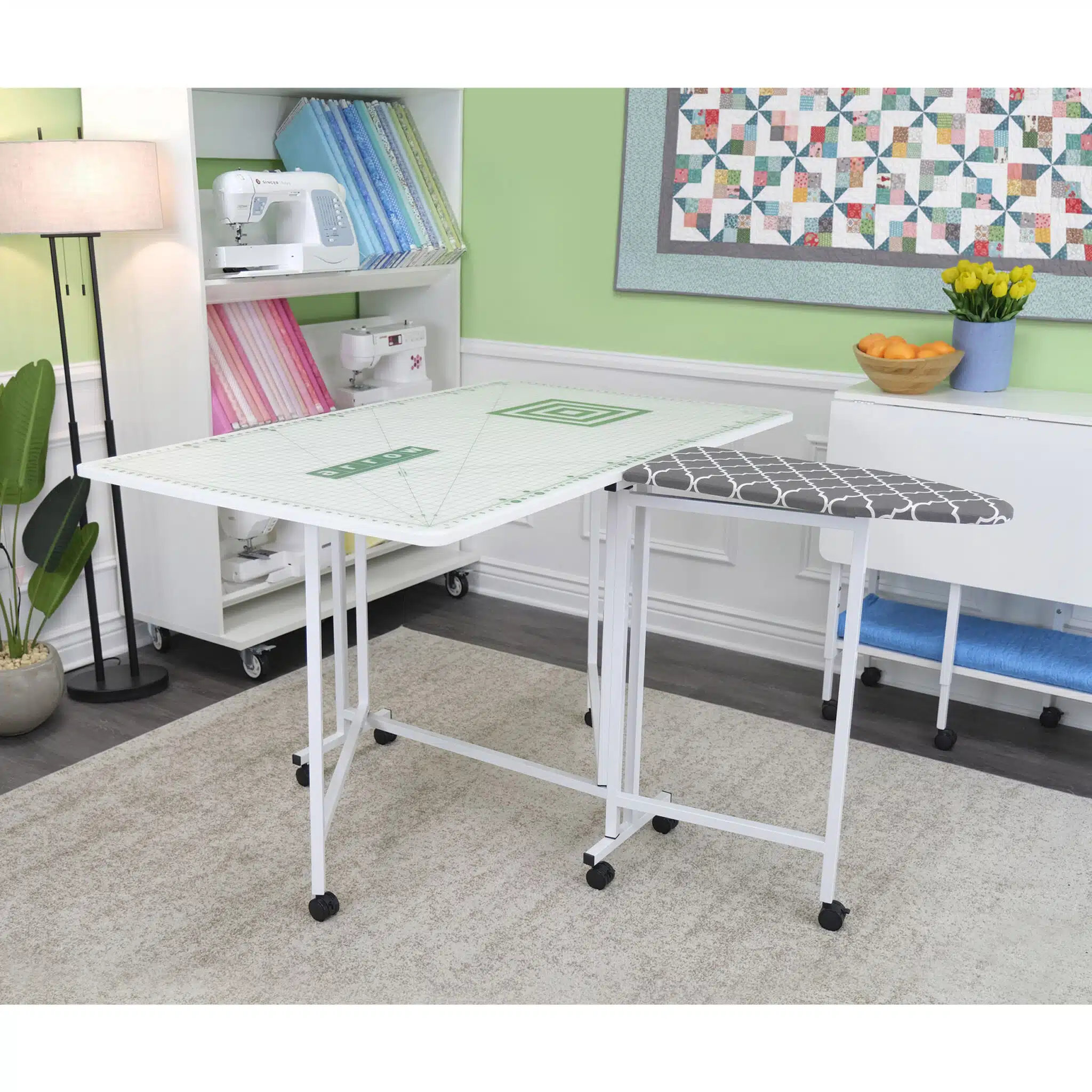 Arrow Sewing Millie Folding Cutting Table With Ironing Board & Reviews ...