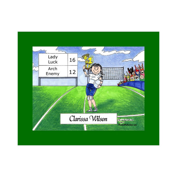 Printed Perfection Personalized Volleyball Player - Female Cartoon ...