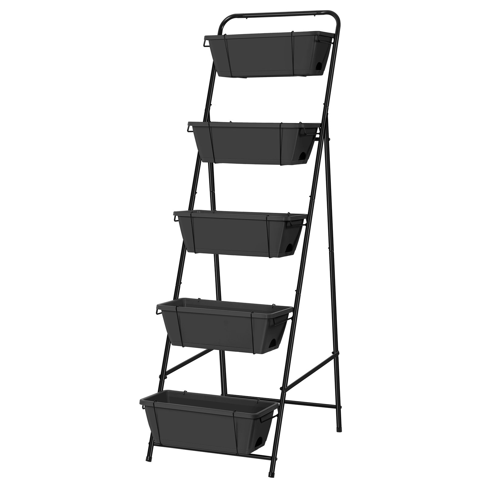 Arlmont & Co. Outdoor 5-Tier Planter Rack with Drainage Holes and ...