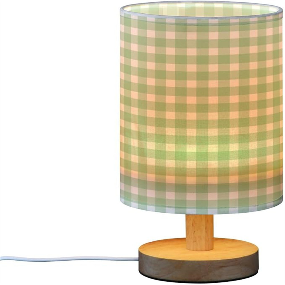 Laurel Foundry Modern Farmhouse Green Checked Table Lamp Simple Bedside ...