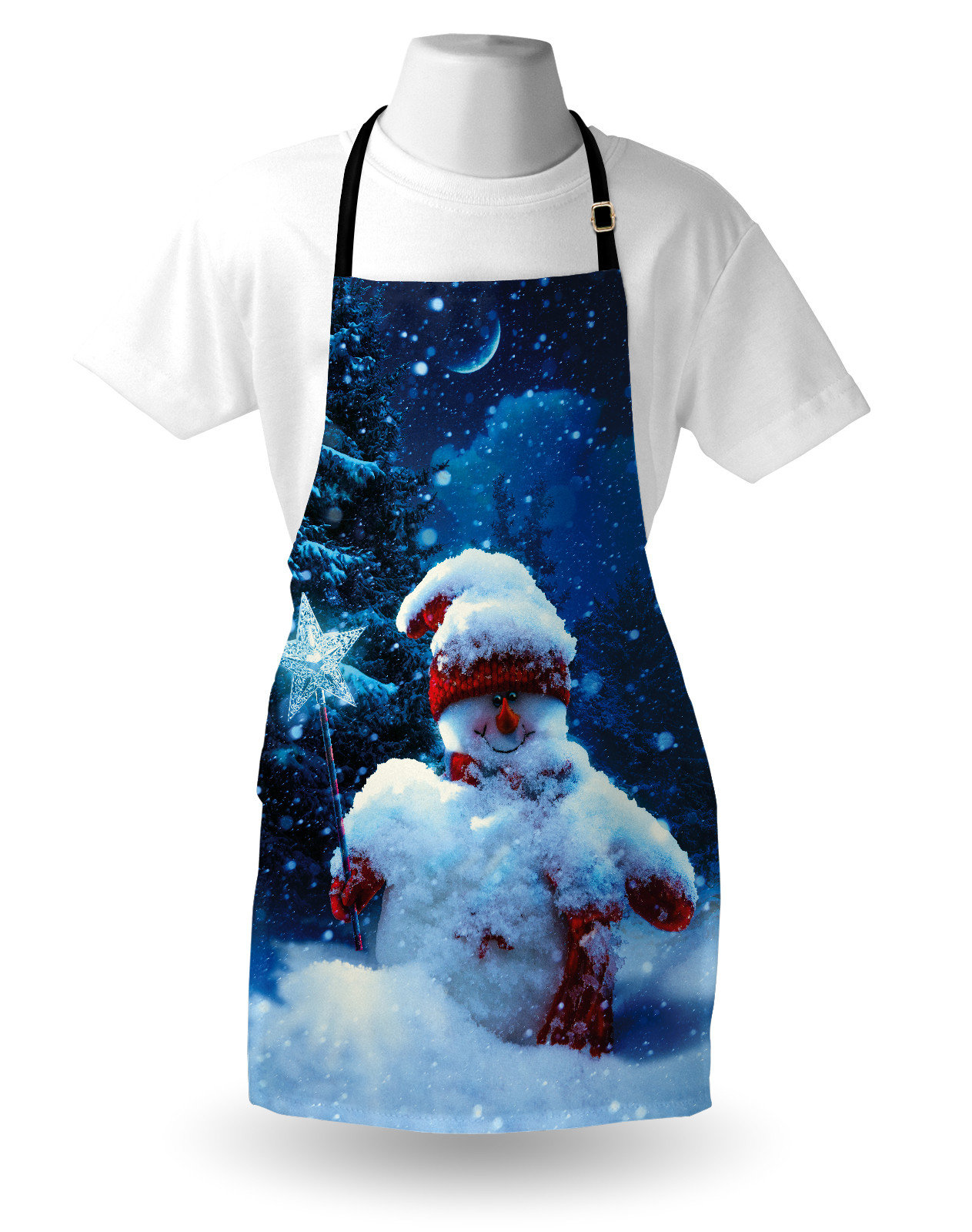 The Holiday Aisle® Christmas Apron Unisex, Snowman Magic Wand, Adult ...