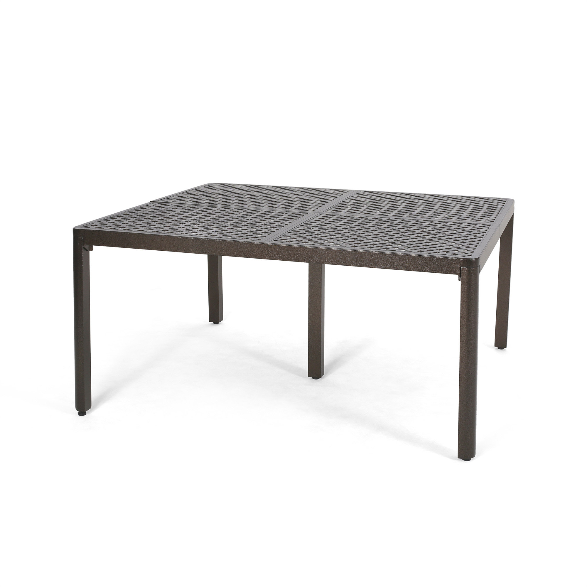 Latitude Run® Outdoor Modern Aluminum Dining Table With Woven Accents ...