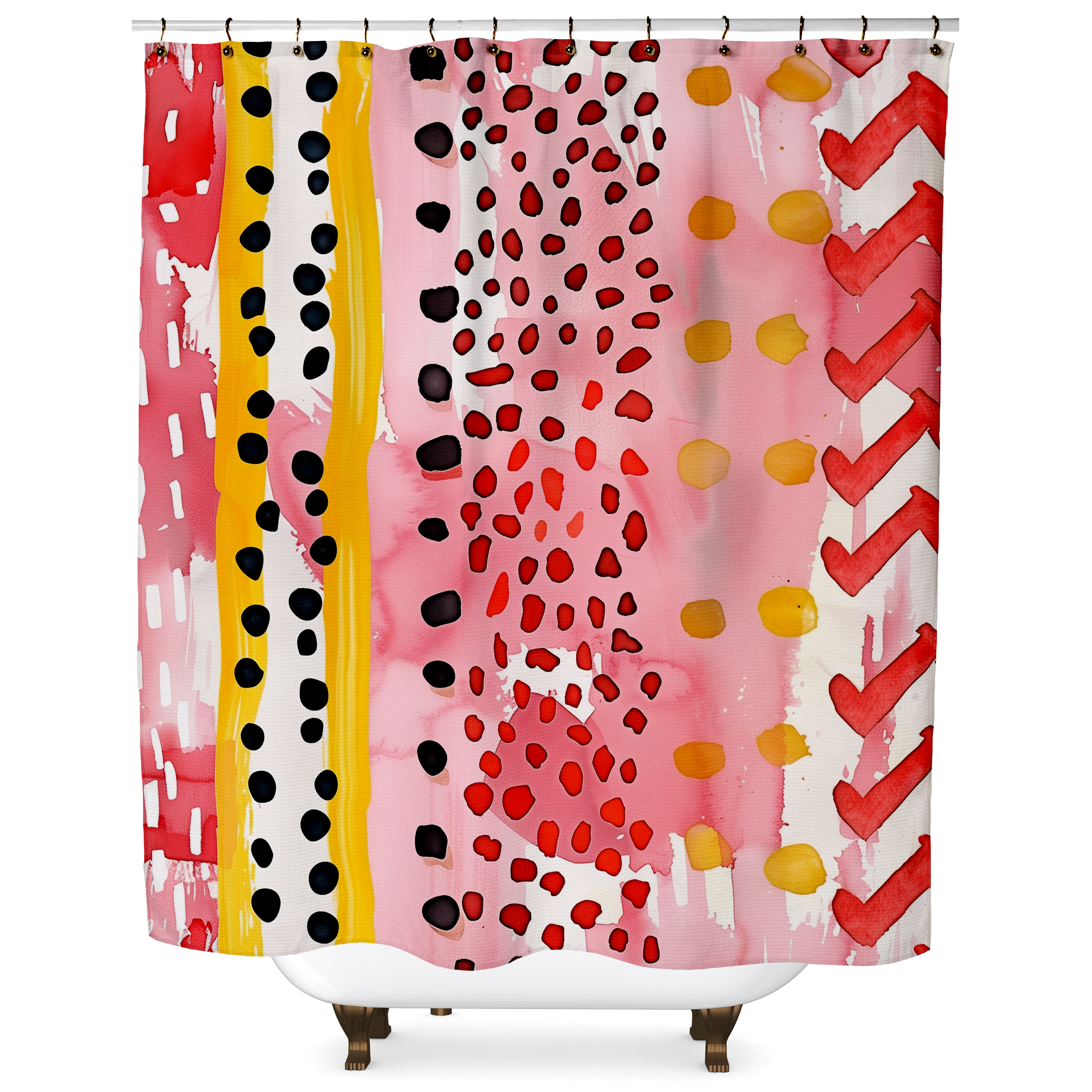 Latitude Run® Collage Stripe Pink Tide Shower Curtain_pinktide_14 ...