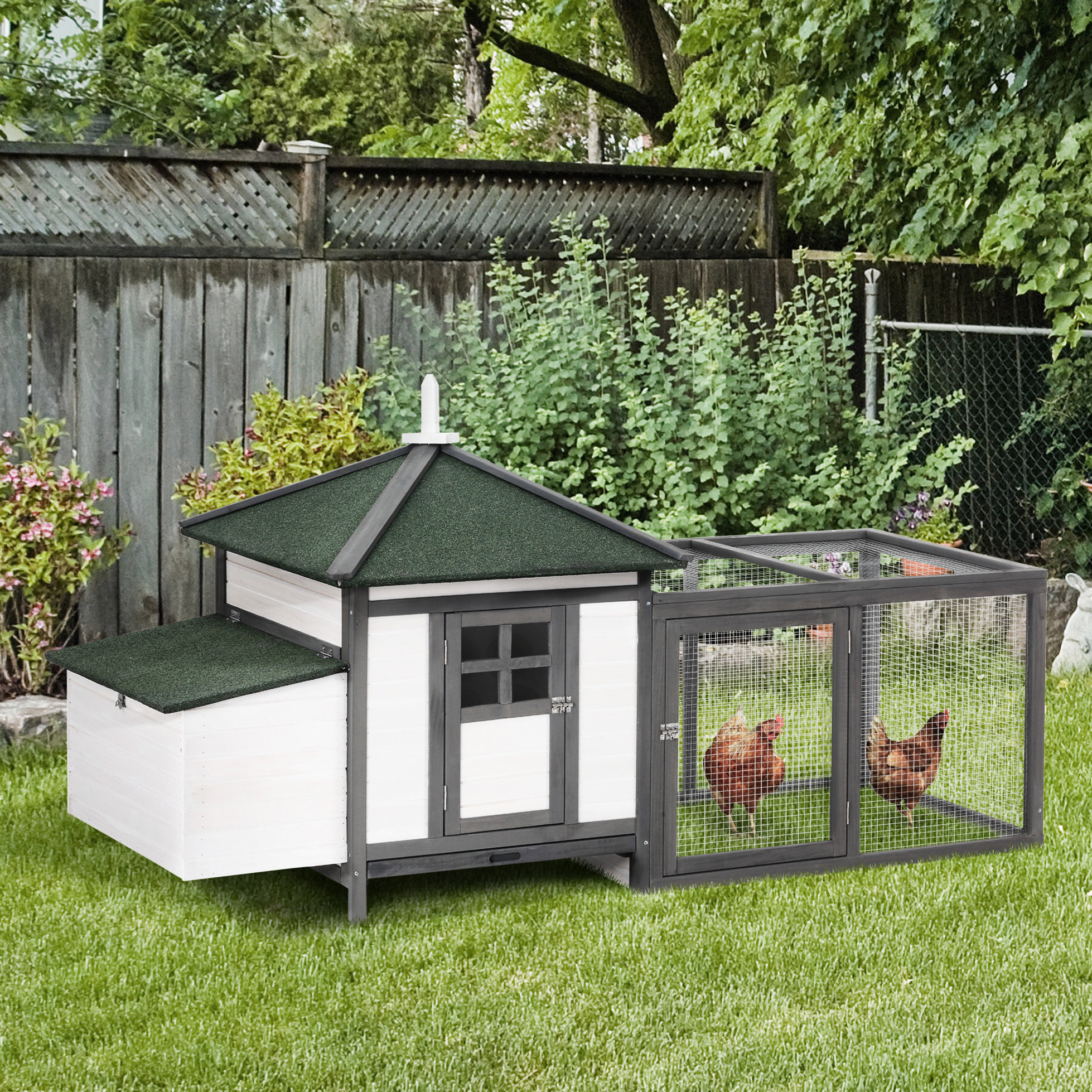 Tucker Murphy Pet™ 77" Wooden Chicken Coop With Nesting Chamber, Good ...