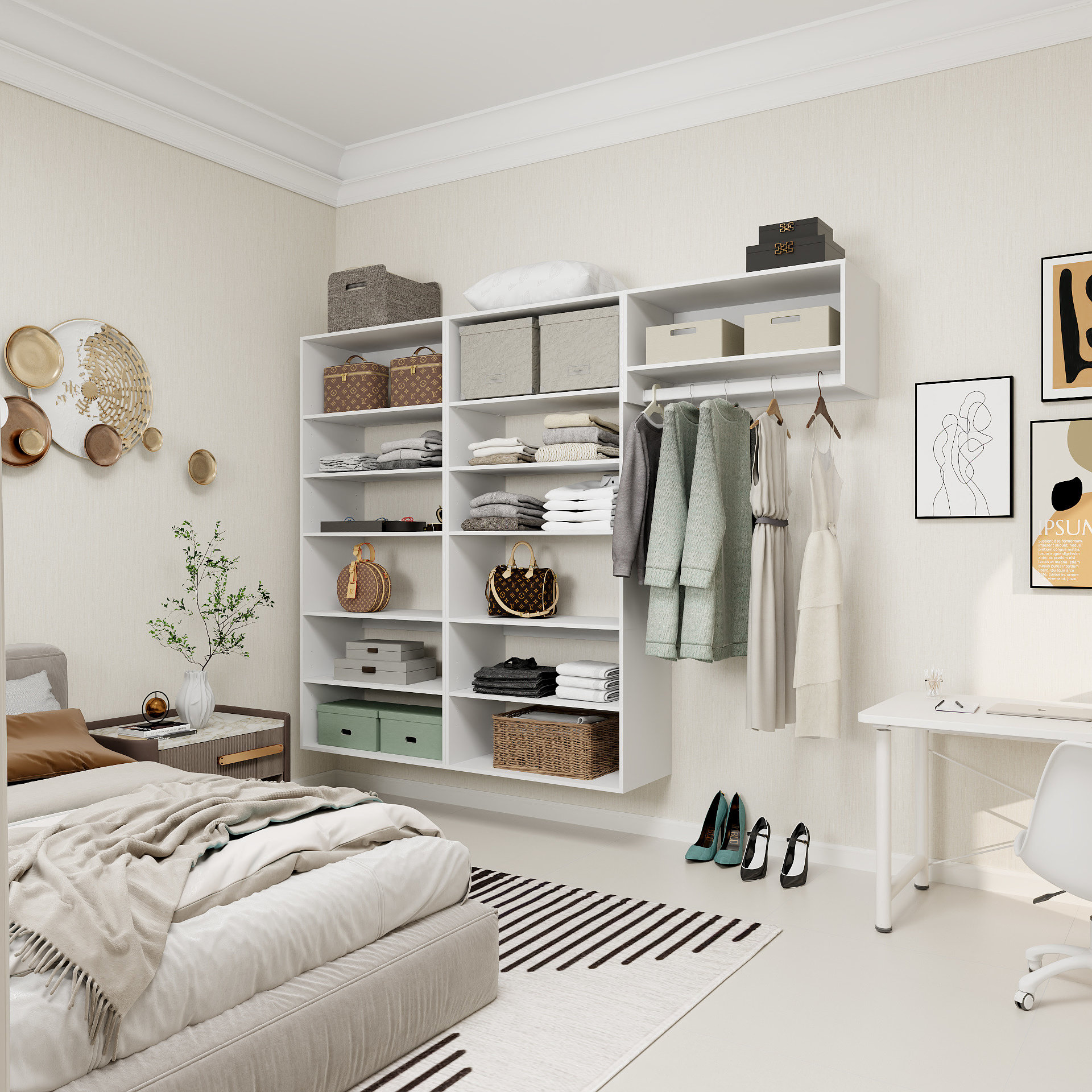 Latitude Run® White Modular Closet System and Organizer - Wayfair Canada