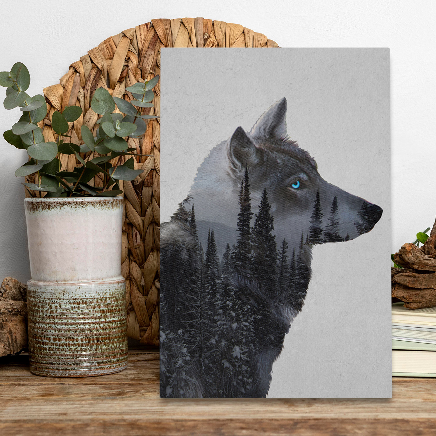 Ebern Designs Winter Wolf - Contemporary Animals Wolves Art | Wayfair