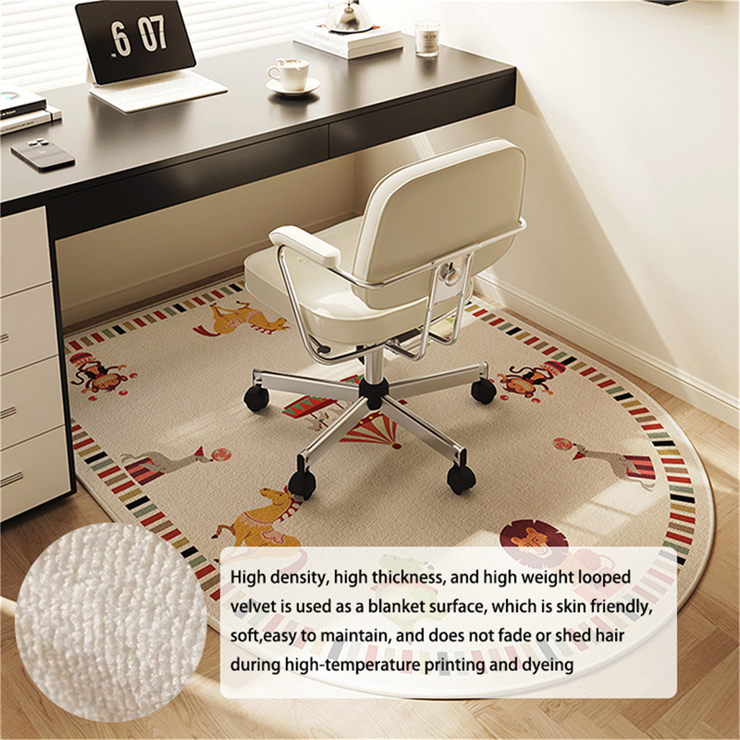 JINXI Circular Computer Chair Cushion Floor Mat | Wayfair