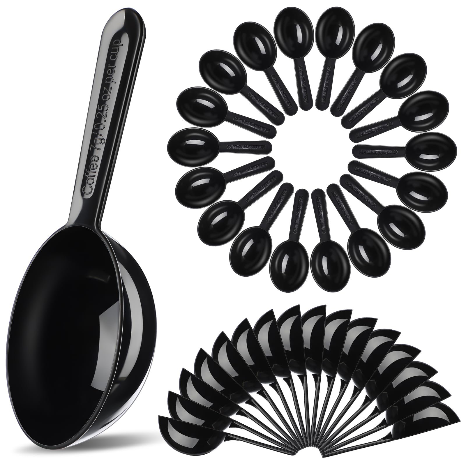 TUHOME FURNITURE LLC 100Pcs Plastic Coffee Spoon Short Handle Powder ...