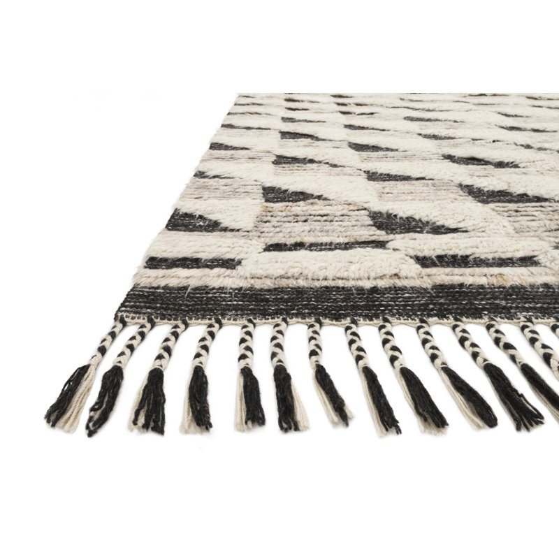 AllModern Benjamin Hand Knotted Natural/Black Area Rug | Wayfair