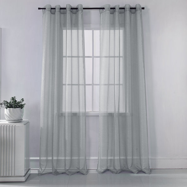 Eider & Ivory™ Agathla Sheer Grommet Single Window Curtain Panel | Wayfair