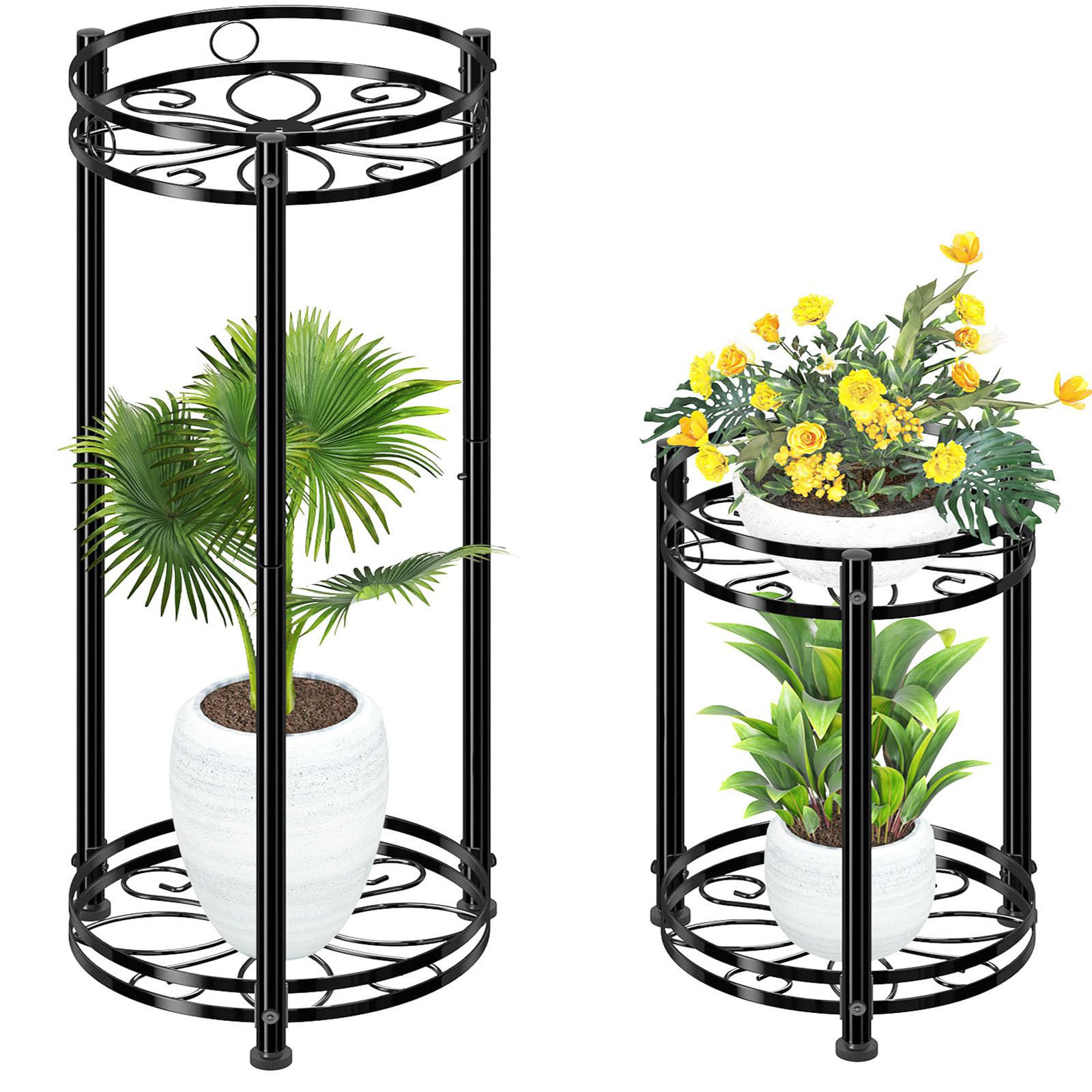 Winston Porter Round Plant Stand Indoor Outdoor, Waterproof Metal Tall ...