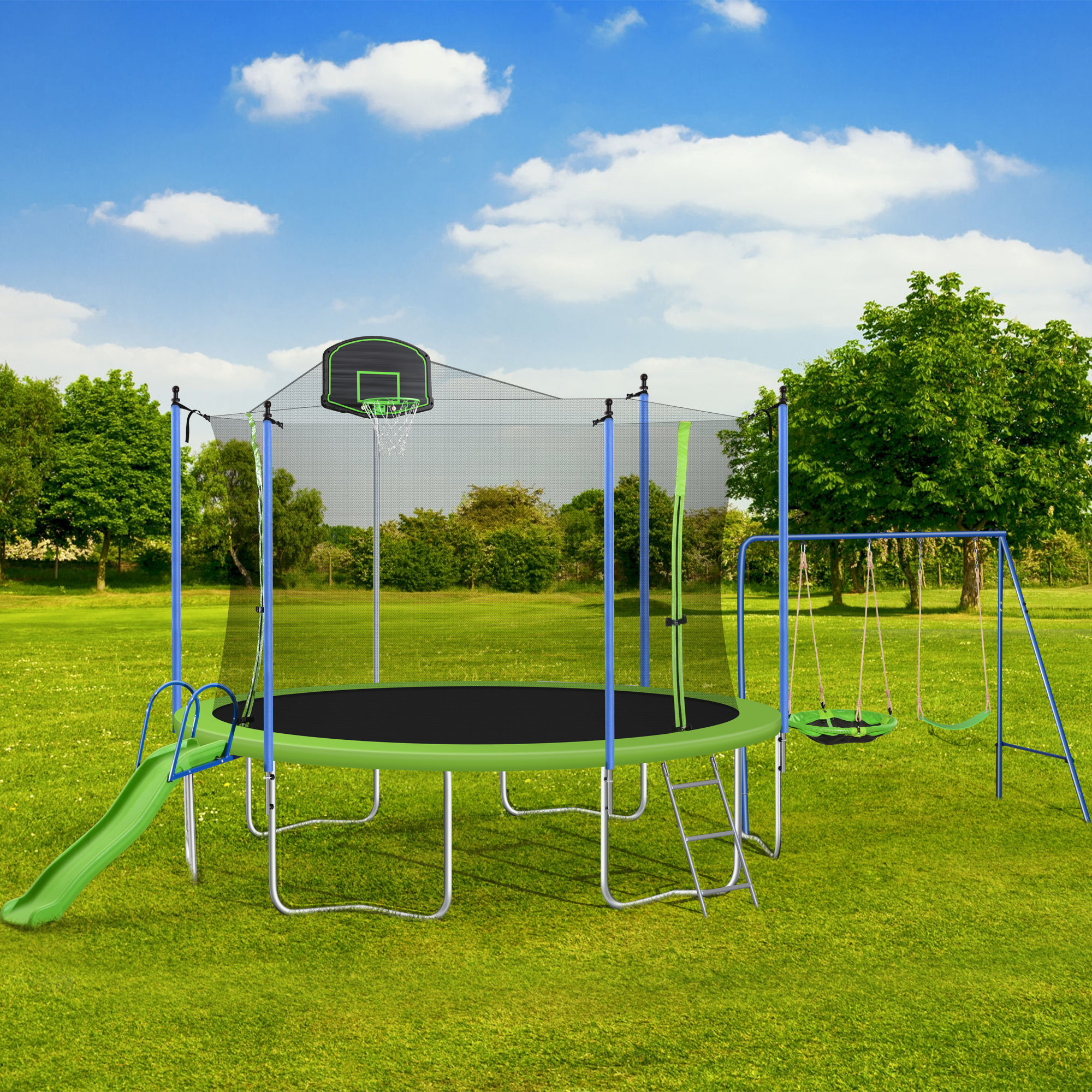 Arlmont & Co. Kylana 23' Round Backyard Trampoline | Wayfair