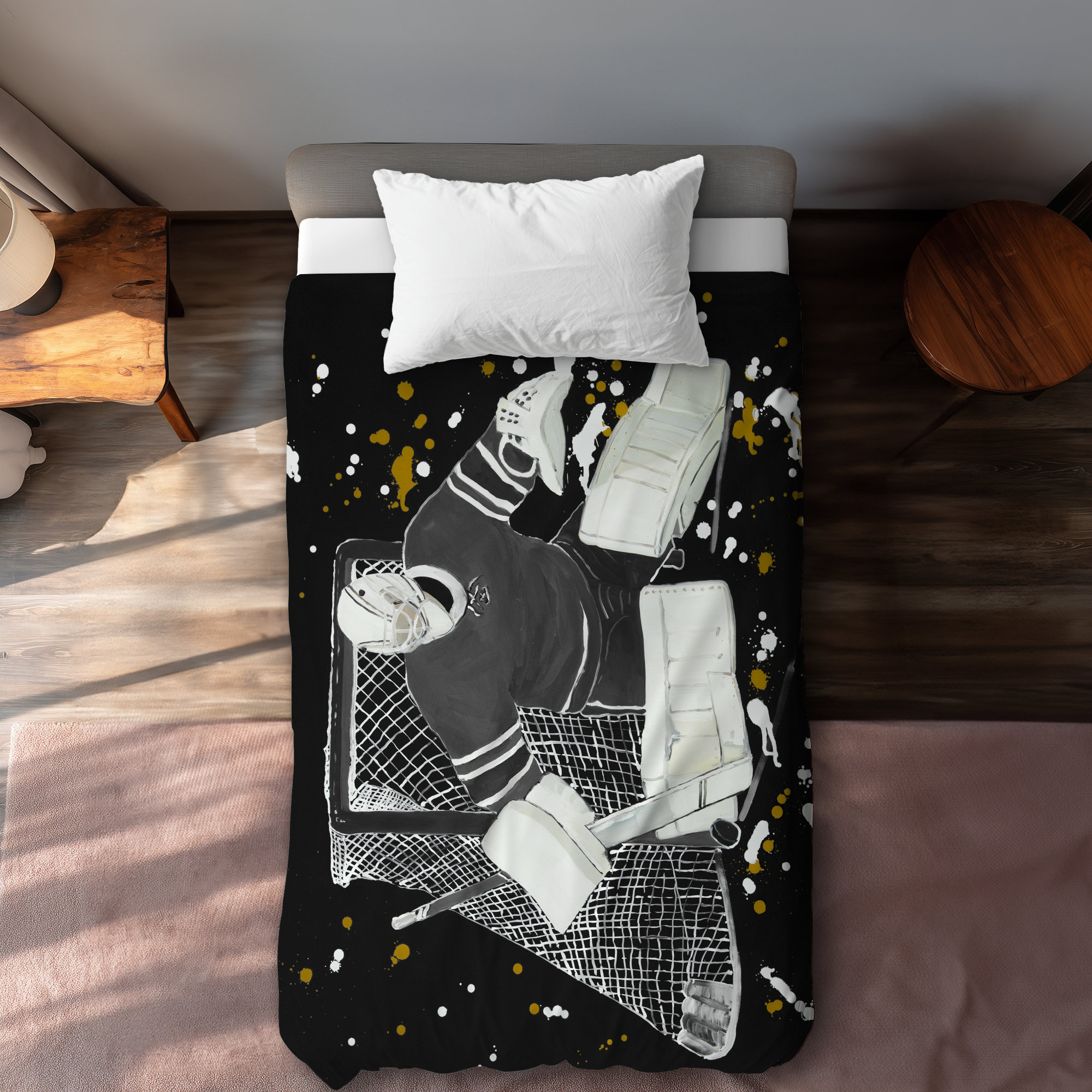 Begin Edition International Inc. Goalkeeper Hockey Duvet Cover - Man ...