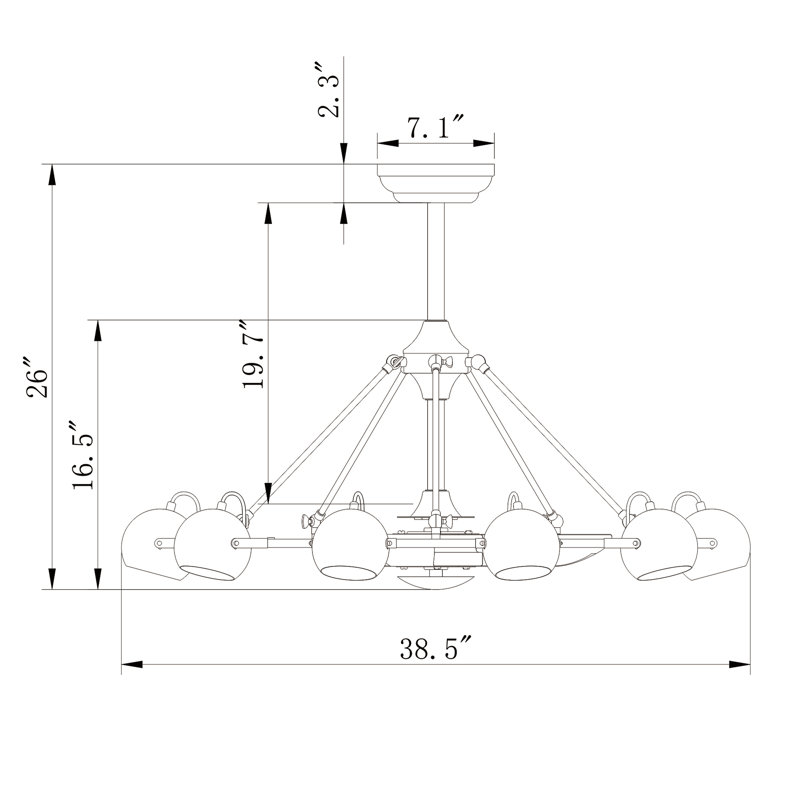 17 Stories 39" Mccree 3 - Blade Chandelier Ceiling Fan with Remote ...