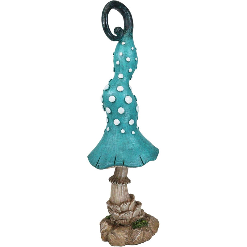 Trinx Enchanted Fairy Garden Giant Crooked Toadstool Mushroom Figurine ...