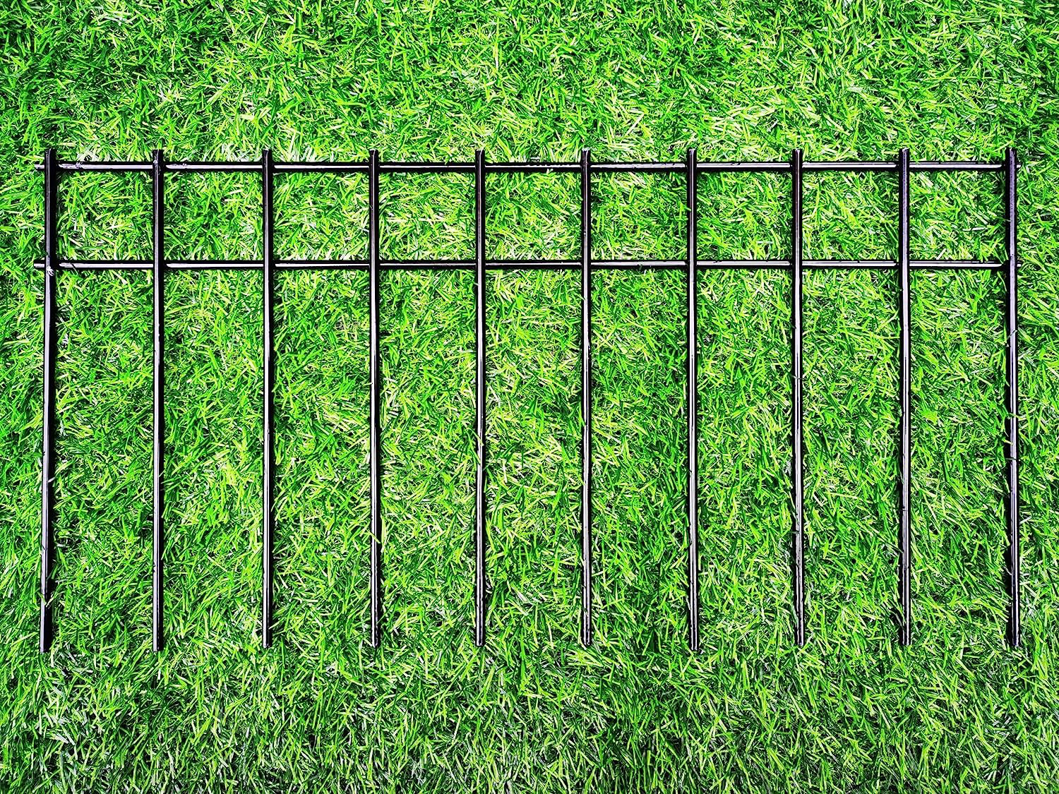 Belleze Animal Barrier Fence,Dog Rabbits Fences Black Metal Fence Panel ...