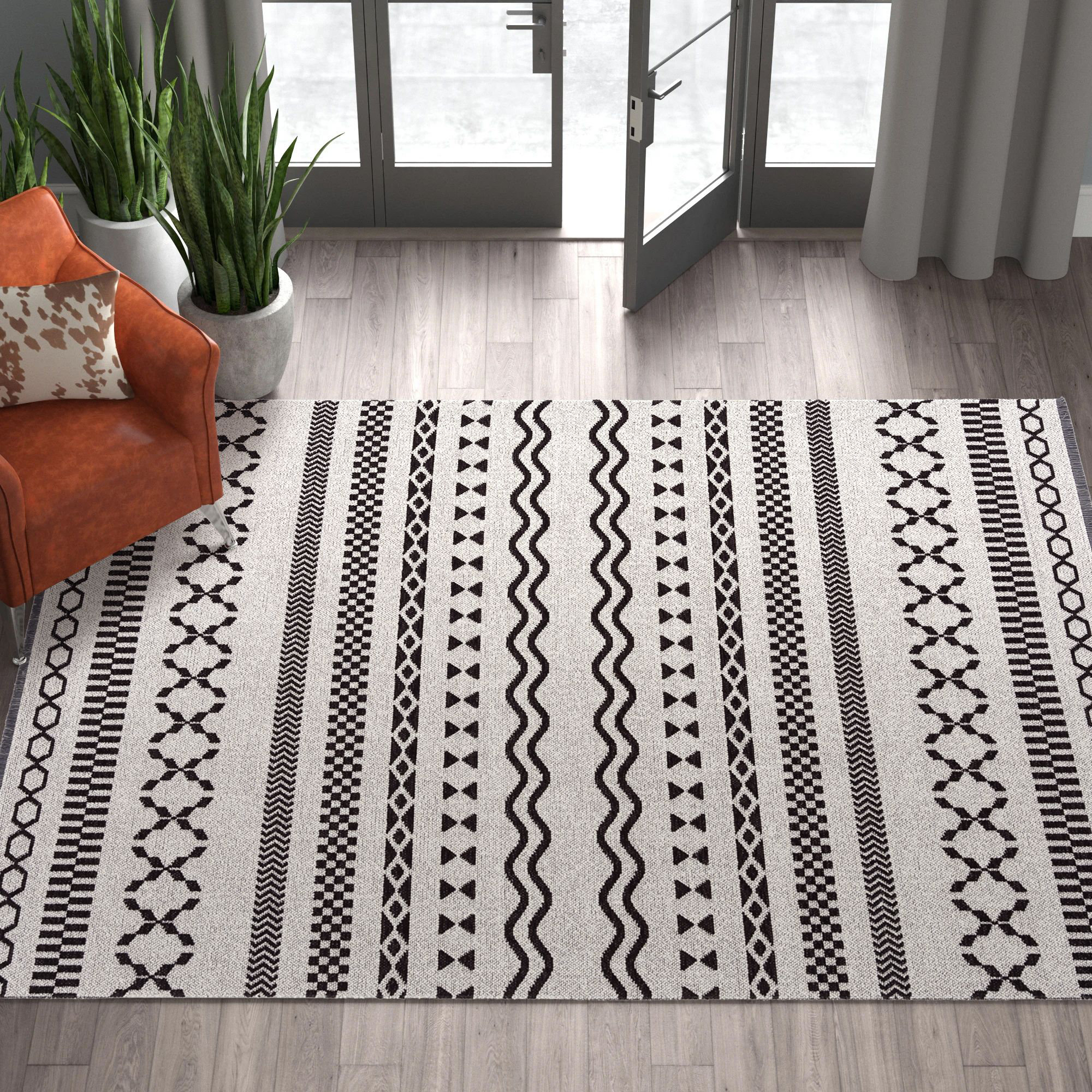 Union Rustic Rectangle Dharun Moroccan Machine Woven Cotton/Polyester ...