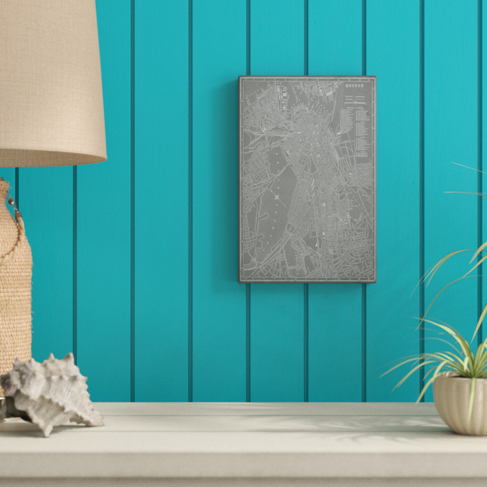 17 Stories 'City Map of Boston' Painting on Canvas | Wayfair