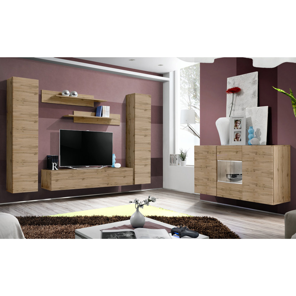 Wrought Studio™ Achillee Floating Entertainment Center for TVs up to 70 ...