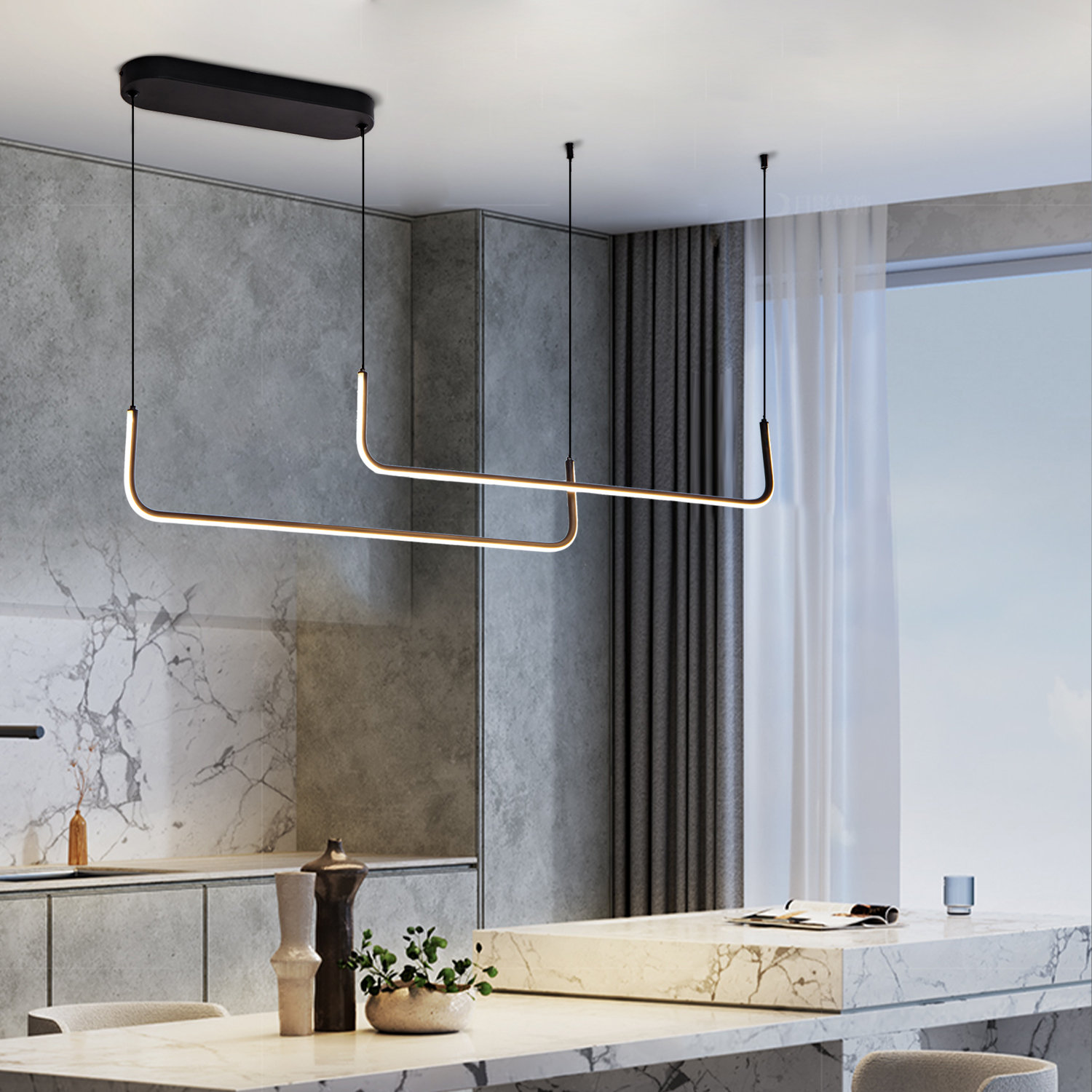 Wrought Studio™ Led Chandelier Black Kitchen Chandelier Modern ...