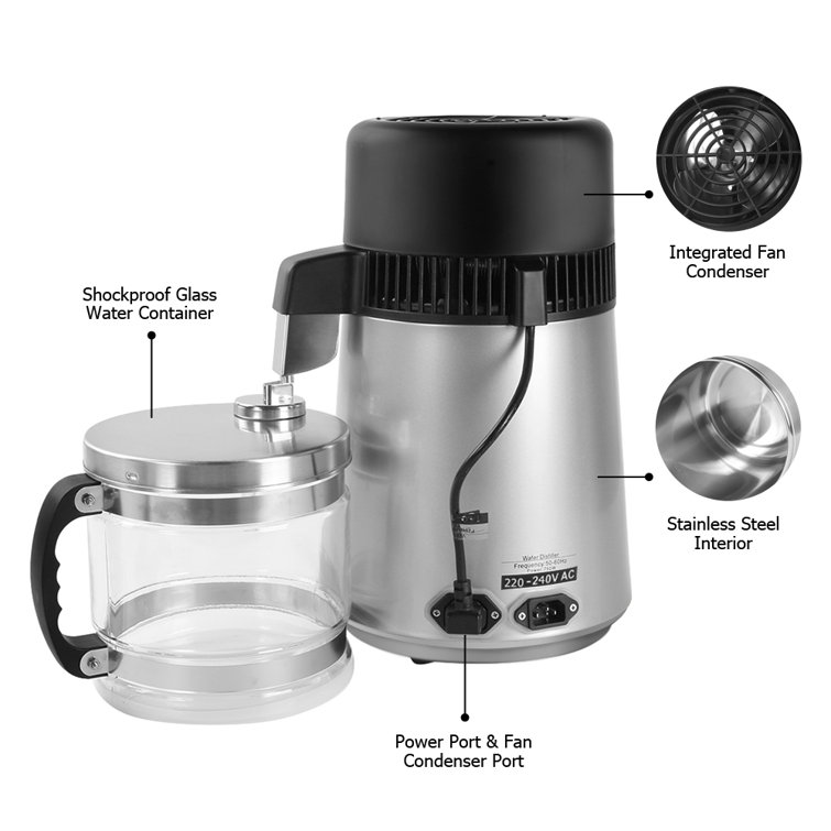 Winado 750W Stainless Steel Countertop Home Water Distiller Machine ...