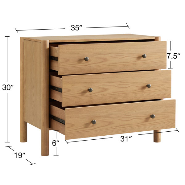 Elegant Home For You 3 - Drawer Dresser & Reviews | Wayfair