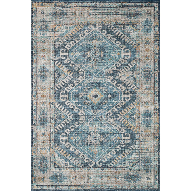 Bungalow Rose Gelo Performance Denim/Natural Rug & Reviews | Wayfair