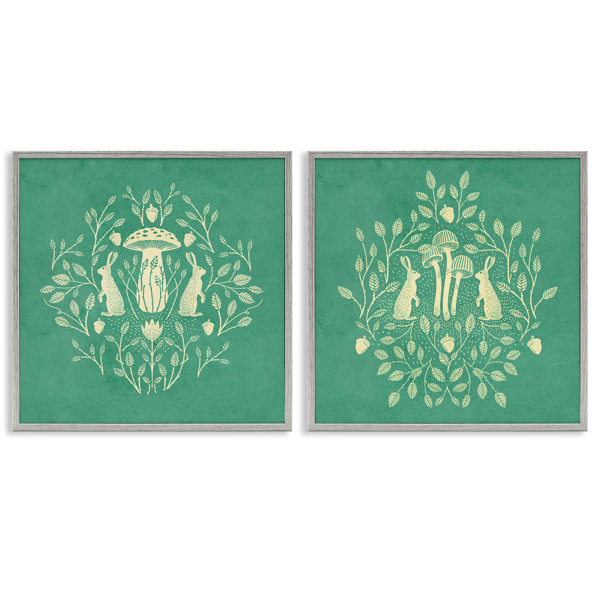 Dakota Fields Boho Symmetrical Rabbits 2 PC Giclee Art Set by Katie O ...