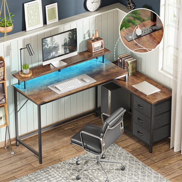17 Stories Coira 50" Desk, Reversible L Shaped Desk , Computer Desk ...