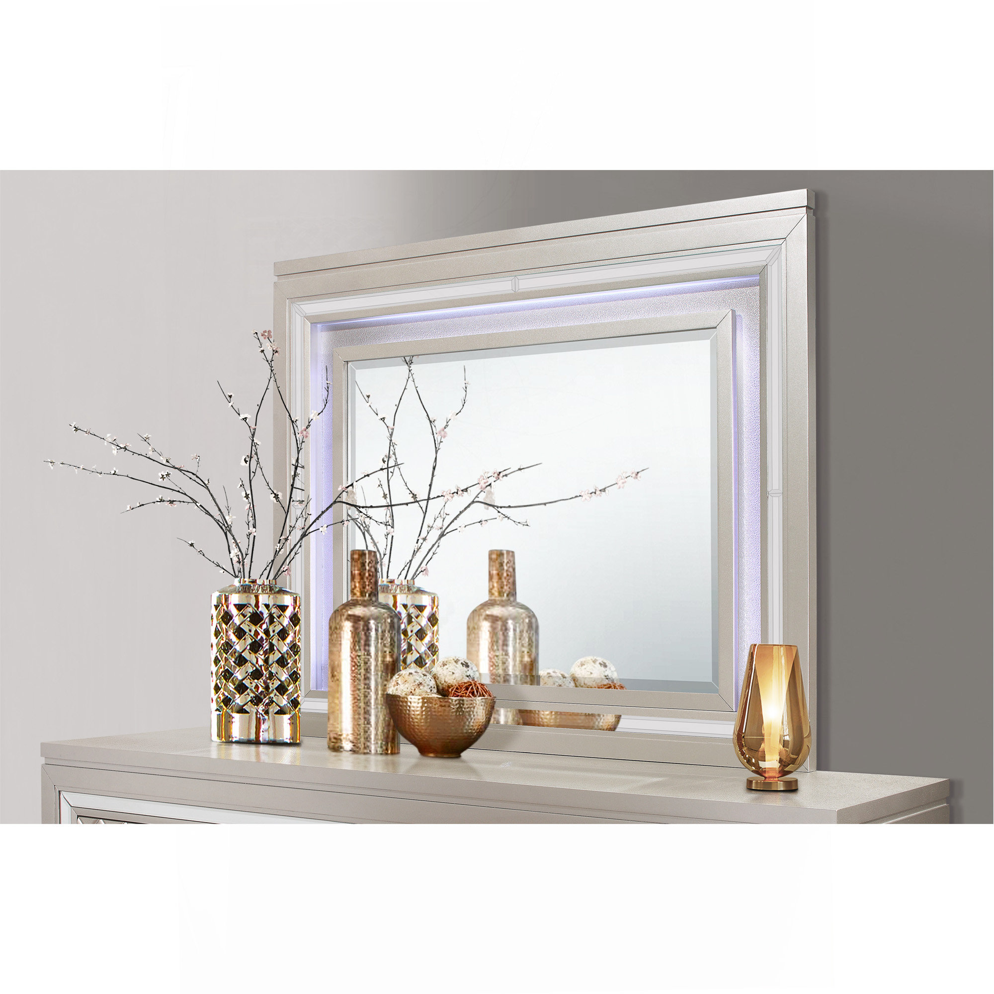 Ivy Bronx Gorgeous Champagne Mirror With LED, A Stunning Addition To ...