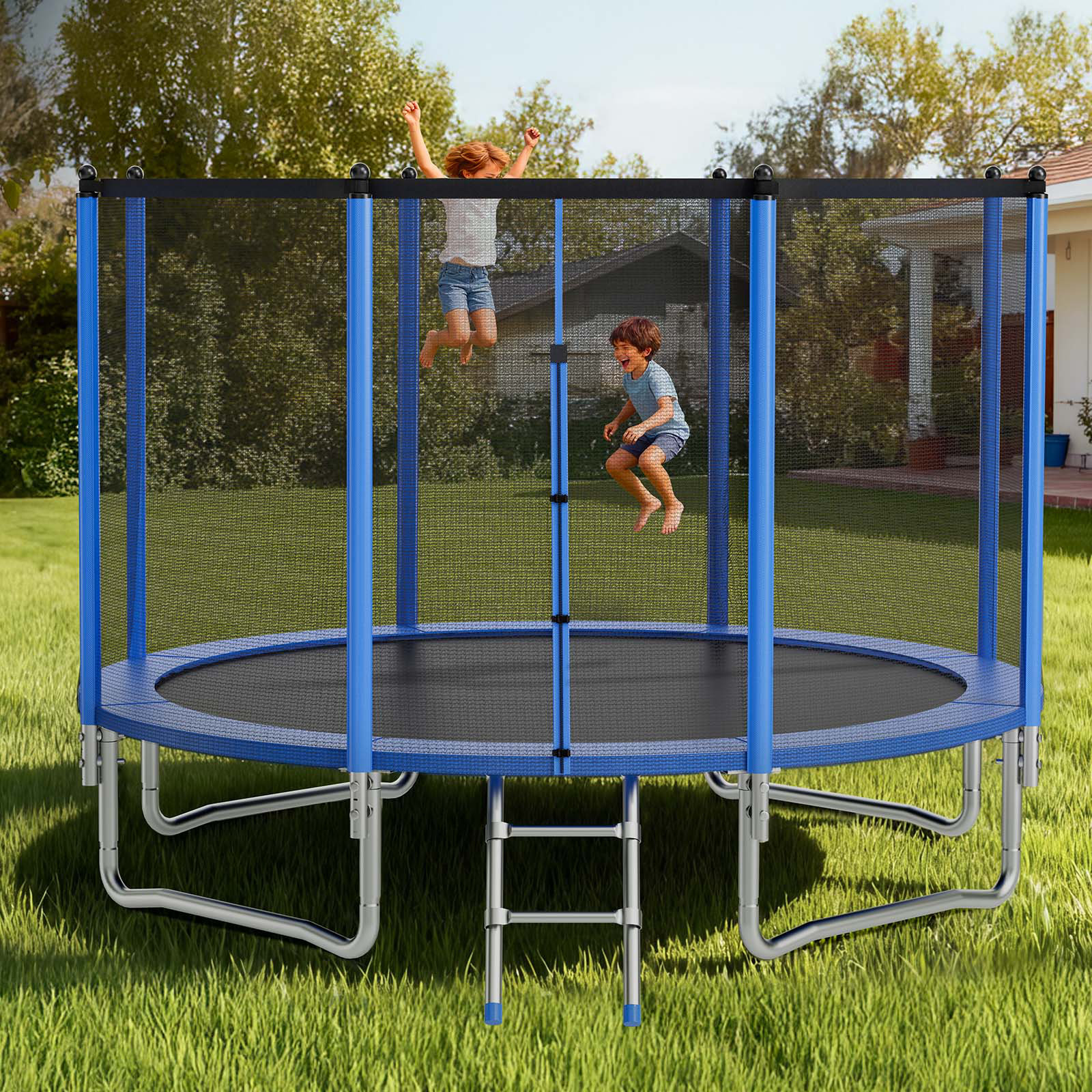 VEVOR Outdoor Trampoline, 12FT Round Recreational Trampoline with ...