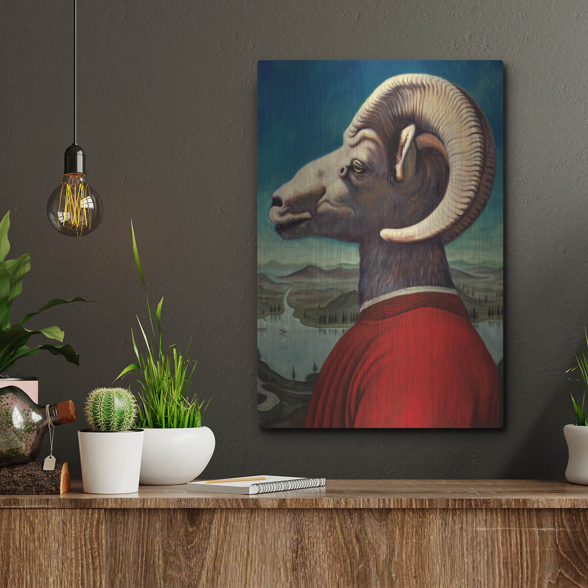 Latitude Run® Ram' by Jane R. Talton Metal Wall Art | Wayfair