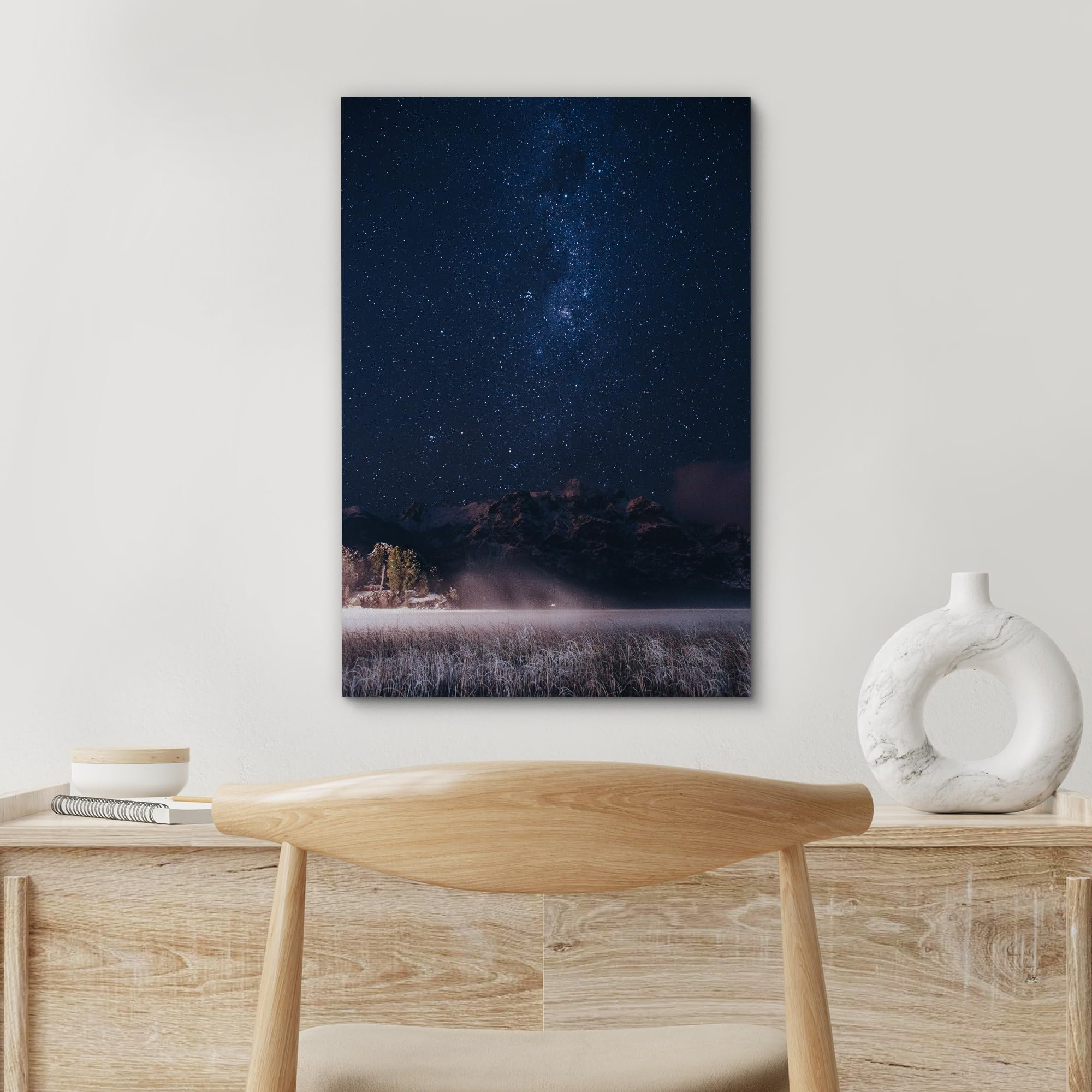 IDEA4WALL " Navy Blue Starlight Space Galaxy Nebula " on Canvas ...