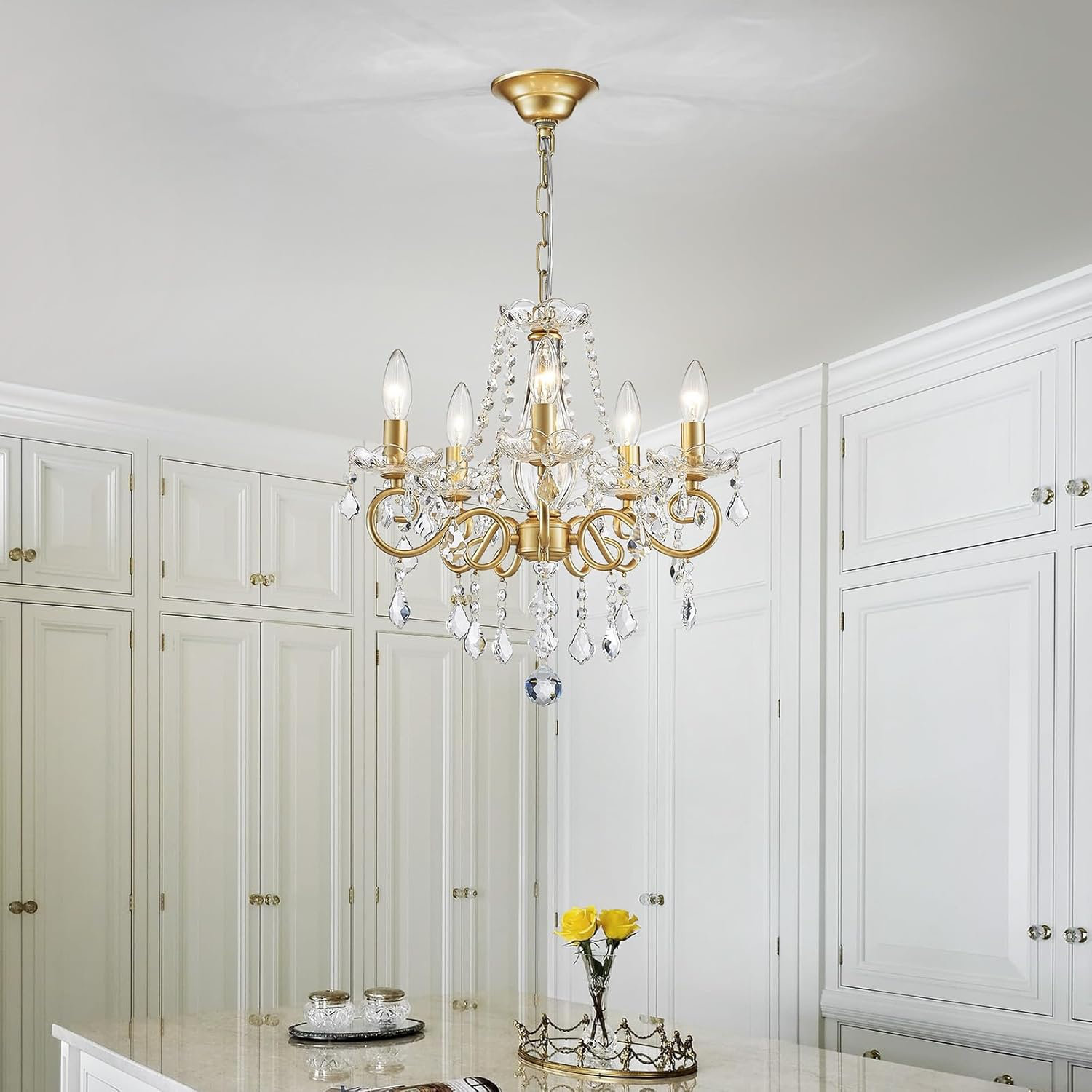 House of Hampton® Mini Chandelier Crafted with K9 Crystals - Perfect ...