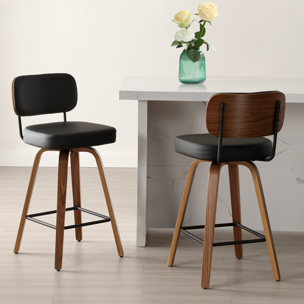 Corrigan Studio® Logreira Swivel Upholstered Counter & Bar Height Stool ...